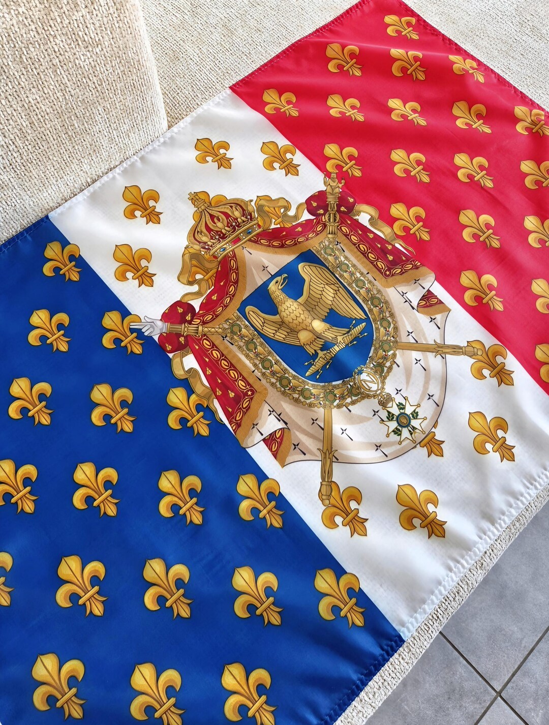 French Empire Flag Napoleon I - Imperial Tricolour Banner With Imperial ...