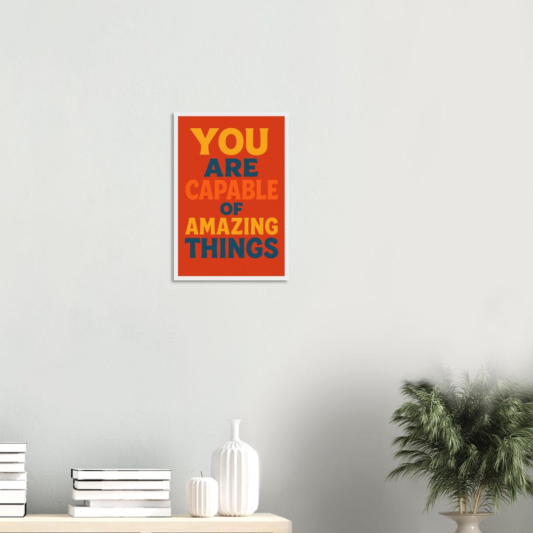 Motivational Framed Poster - 'you Are Capable', Inspirational Wall Art ...