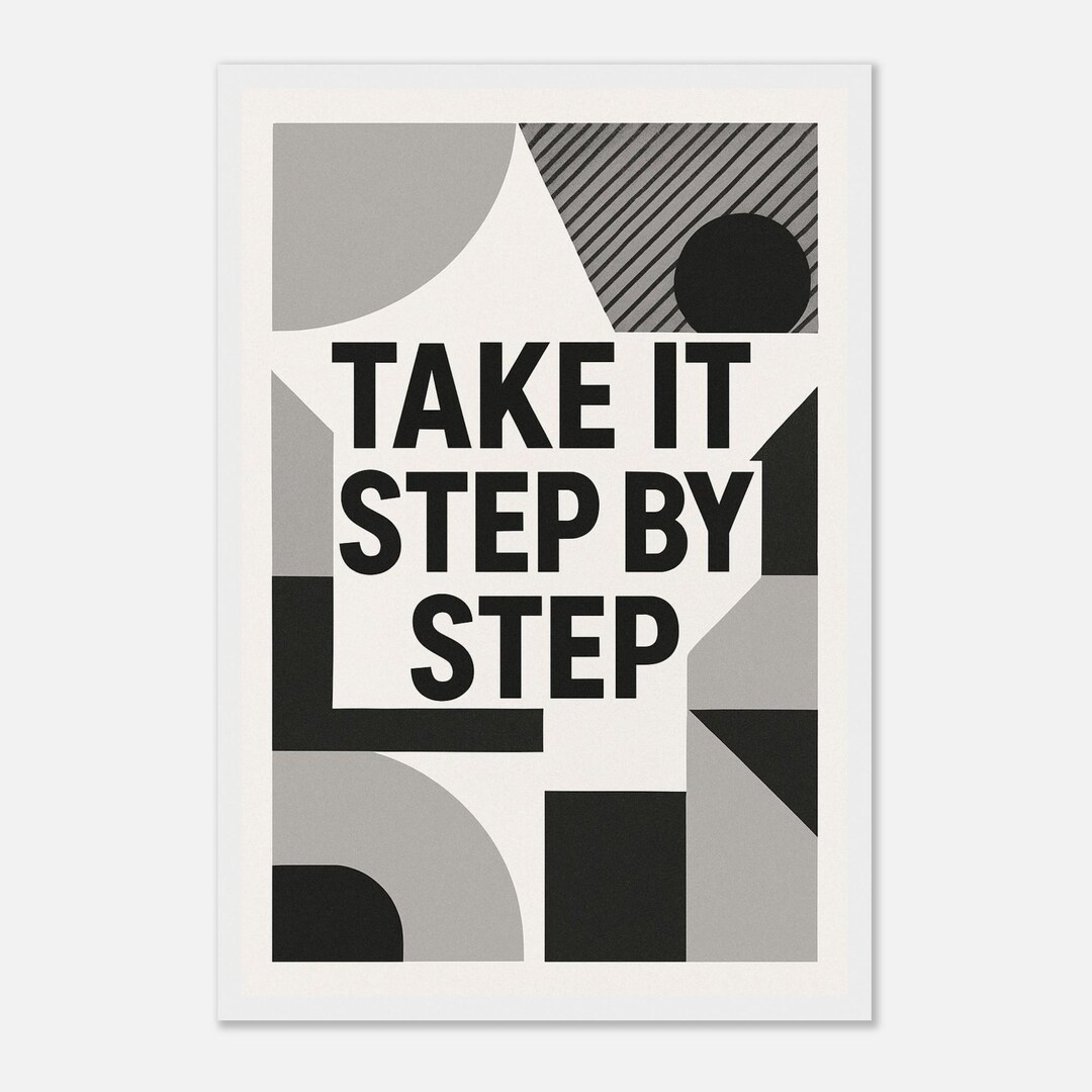 Take It Step by Step Motivational Poster - Framed Wooden Art ...
