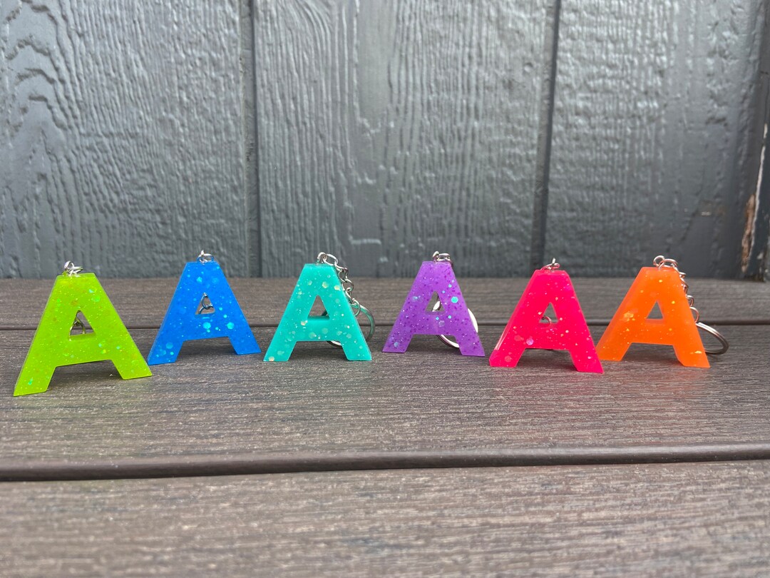 Alphabet Letter Name Custom Keychains | Glitter Keychains | Bag Tags ...