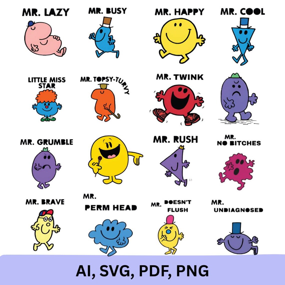 Retro Children’s Book Style Characters | Whimsical Cartoon Bundle SVG ...