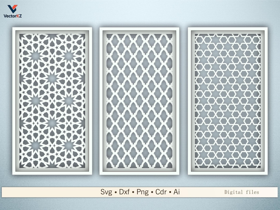 Moroccan Islamic Arab Pattern Panels | Decorative Laser CNC Art Files ...