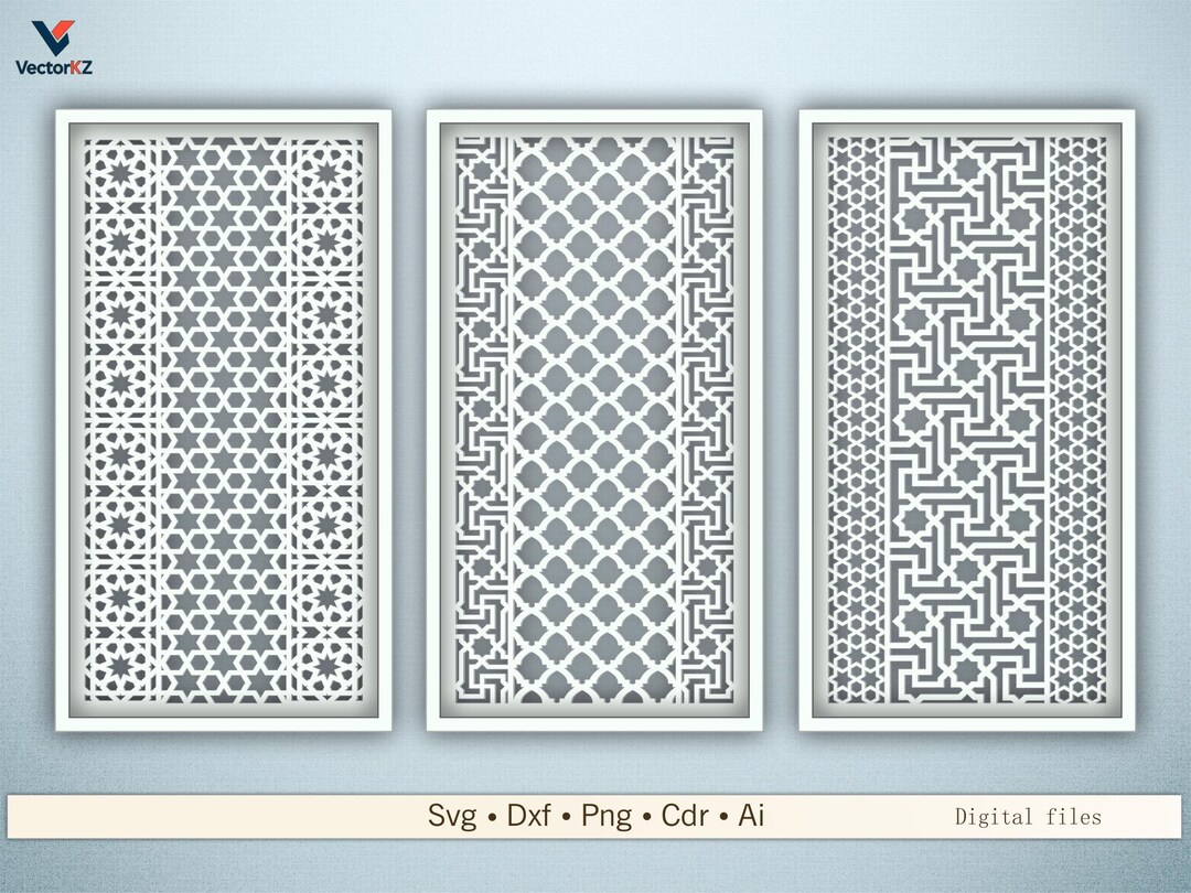 Islamic Moroccan Arab Pattern Panels | Laser Cut CNC Files Dxf Svg Png ...