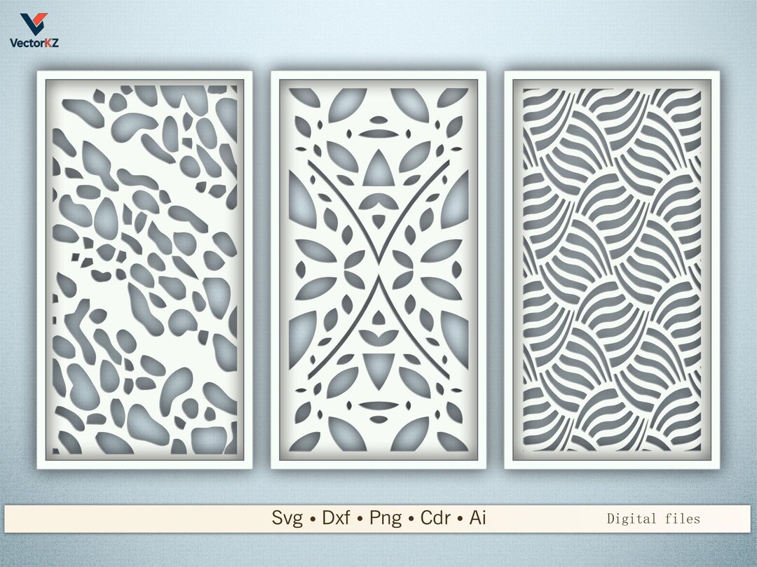 Modern Decorative Panels • Contemporary Pattern Designs Dxf Svg Png for ...