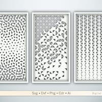 Decorative Panels | 3 Digital Floral Panels | Flower Patterns | Dwg ...