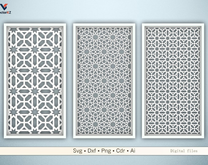 Morocco Geometric Laser Cutting Templates, Digital Pattern Set. Cnc ...