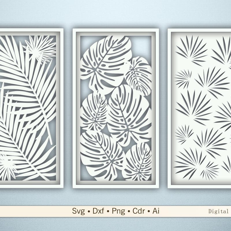 Palm Tree Leaf Fence Panel Dxf - Etsy