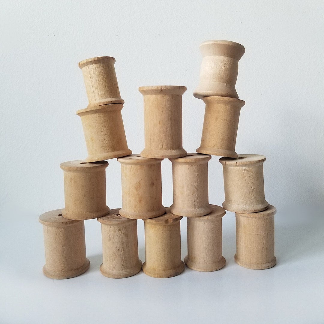 14 Vintage Wooden 2" Spools, Empty Wooden Spools, Crafting Spools - Etsy