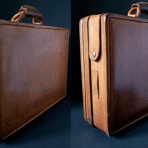 Vintage Hartmann Briefcase, Belting Leather Hard Briefcase, Combination ...