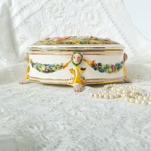 Capodimonte Oval Box, Italian Ardalt Vintage Porcelain Box, Large ...