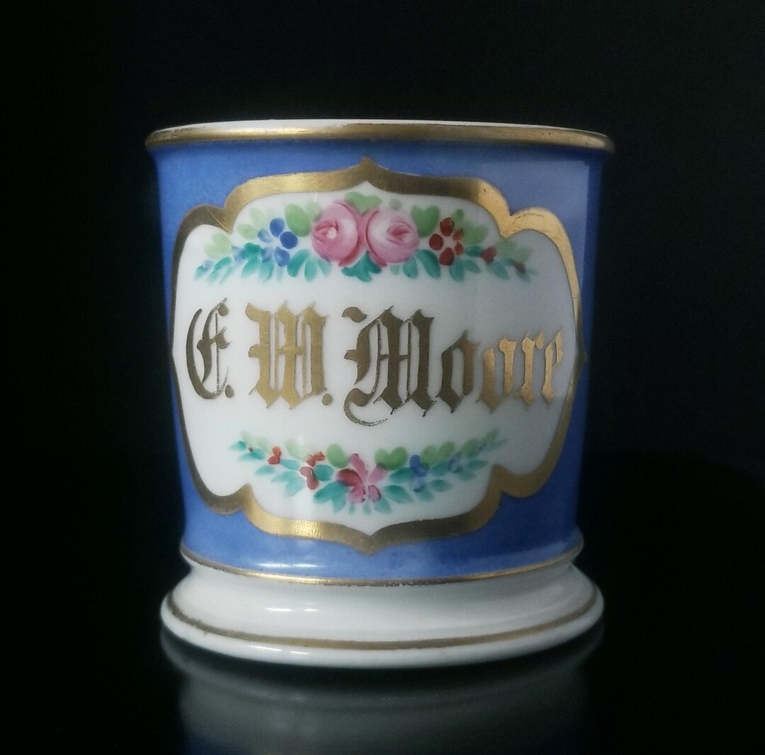 Antique Shaving Mug, Ironstone Barber Mug, Personalized Barber Cup ...