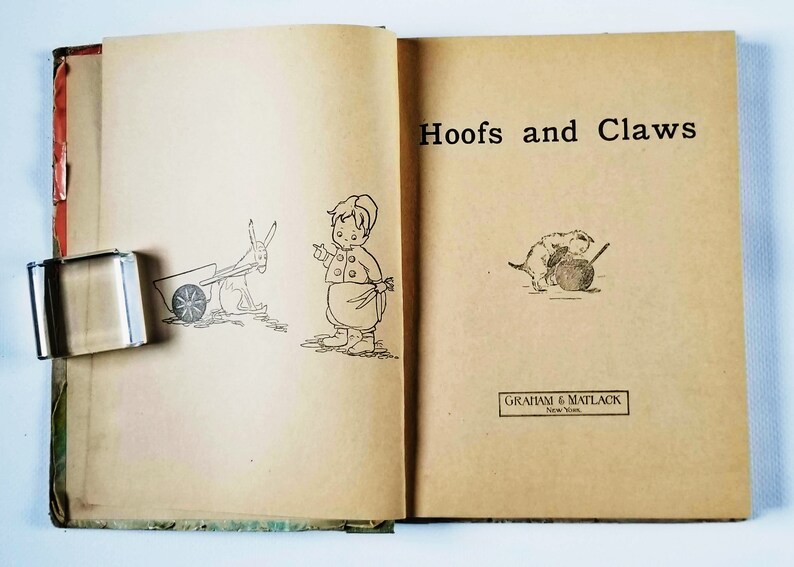 Antique children's book Hoofs and Claws Learning book | Etsy