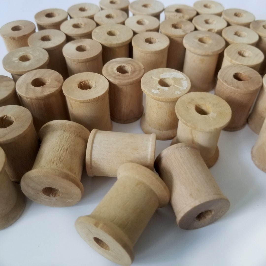 50 Vintage Wooden 1" Spools, Empty Wooden Spools, Crafting Spools ...