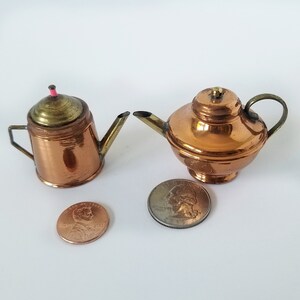 Copper Miniature Pots, Vintage Toy Teapots, Pots, Italian Copper ...