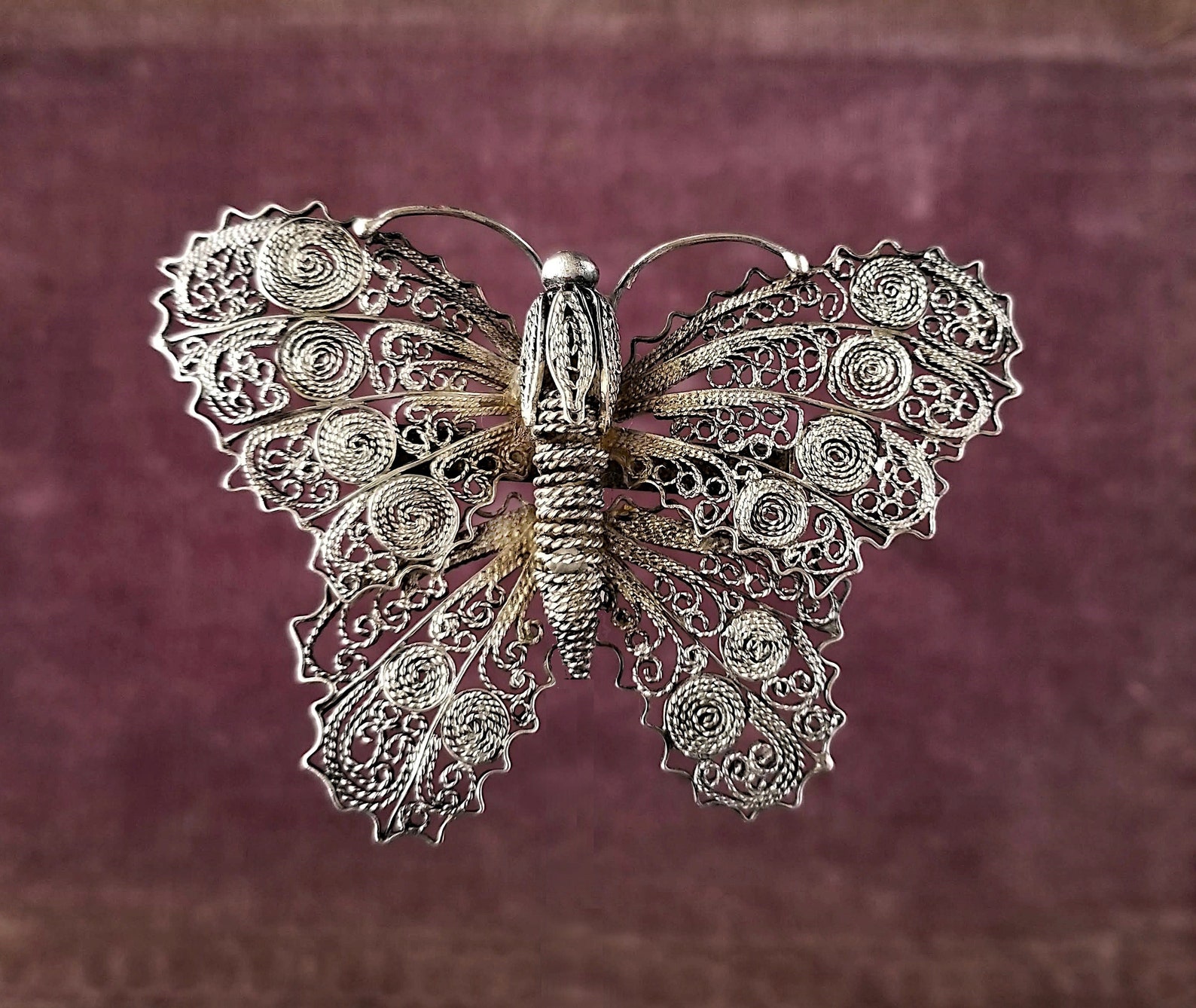 Silver Filigree Butterfly Brooch Vintage Silver Butterfly Pin | Etsy