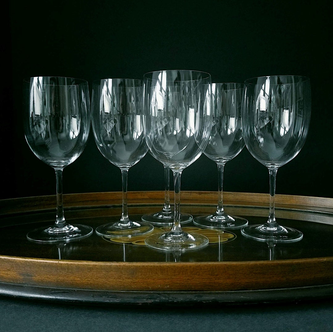 Set of Six Water Goblets, Ultra Thin Glass, Vintage Water Goblets ...