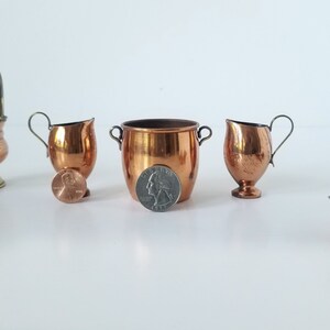 Copper Miniature Pots, Vintage Toy Teapots, Pots, Italian Copper ...