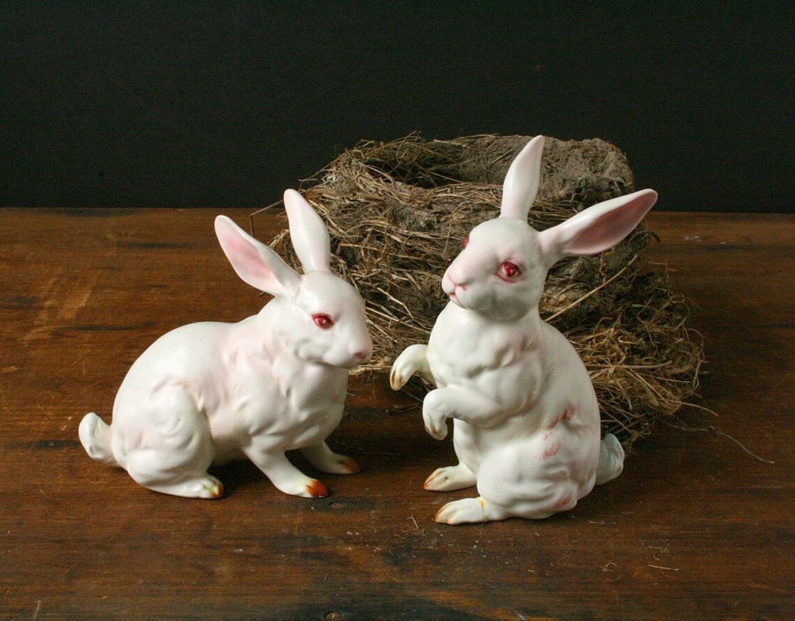 Lefton china rabbits vintage bunnies | Etsy