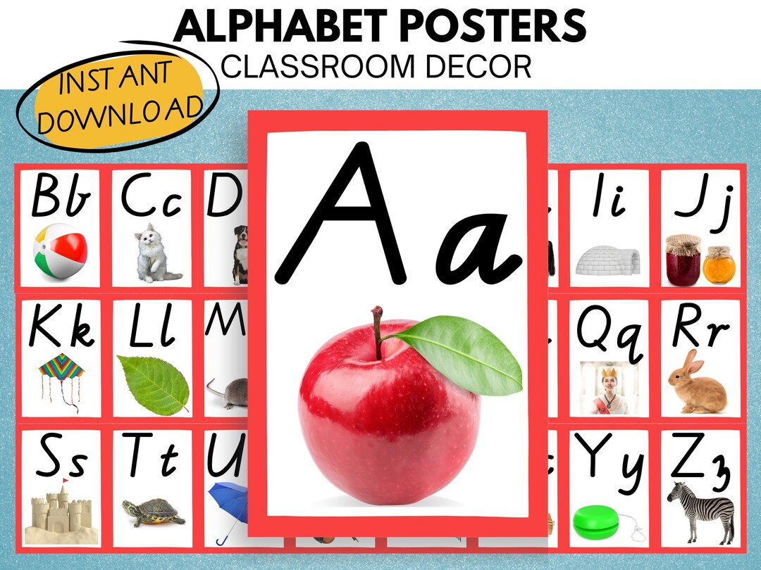 Classroom Alphabet Posters, Alphabet Class Decor, School Alphabet ...