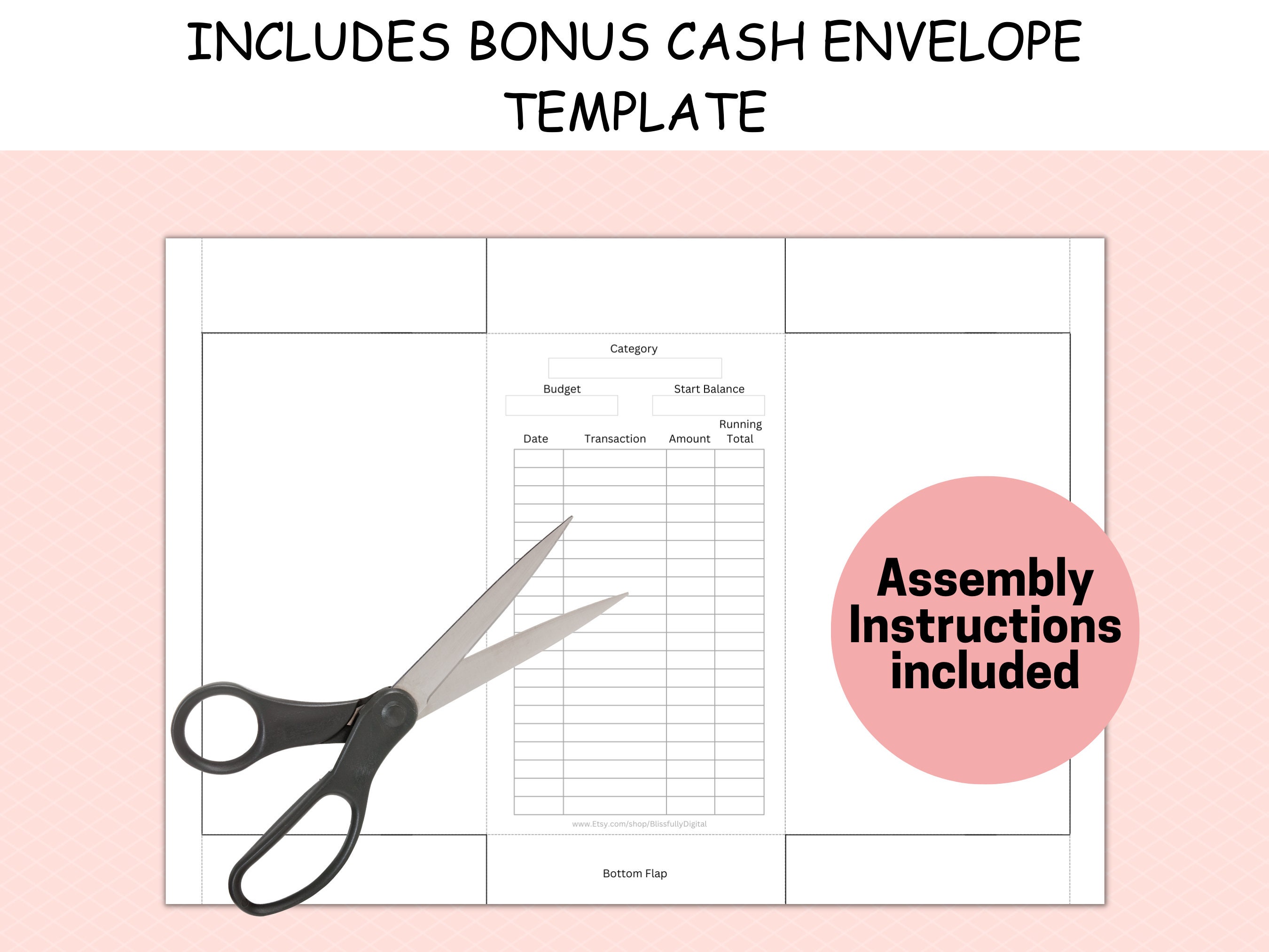 Cash Envelope Template, Envelope Challenge Printable , Printable ...
