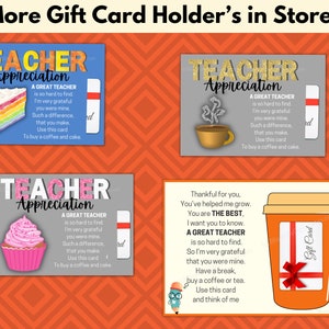 Teacher Appreciation Gift Card Holder, Teacher Appreciation Week, Gift ...