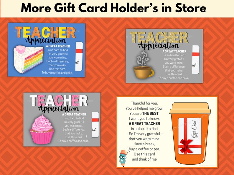 Teacher Appreciation Gift Card Holder, Teacher Appreciation Week, Gift ...