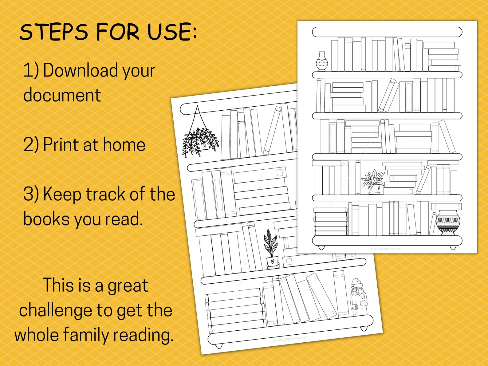 Reading Challenge Tracker, Printable Reading Record, Bookshelf Tracker ...