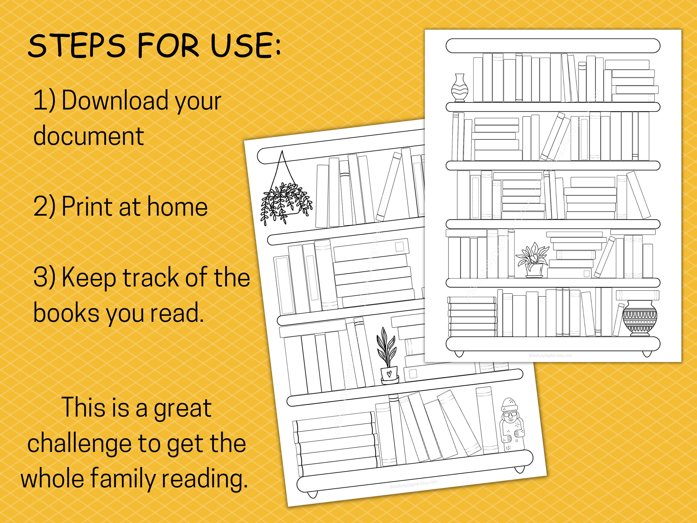 Reading Challenge Tracker, Printable Reading Record, Bookshelf Tracker ...