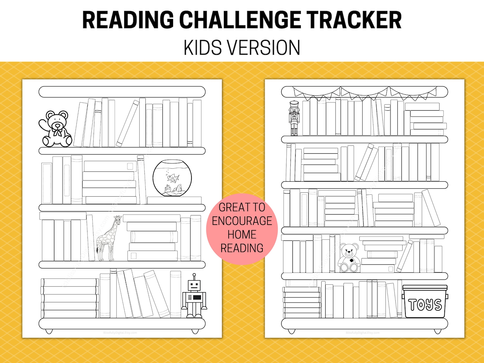 Reading Challenge Tracker, Printable Reading Record, Bookshelf Tracker ...