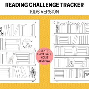 Reading Challenge Tracker, Printable Reading Record, Bookshelf Tracker ...