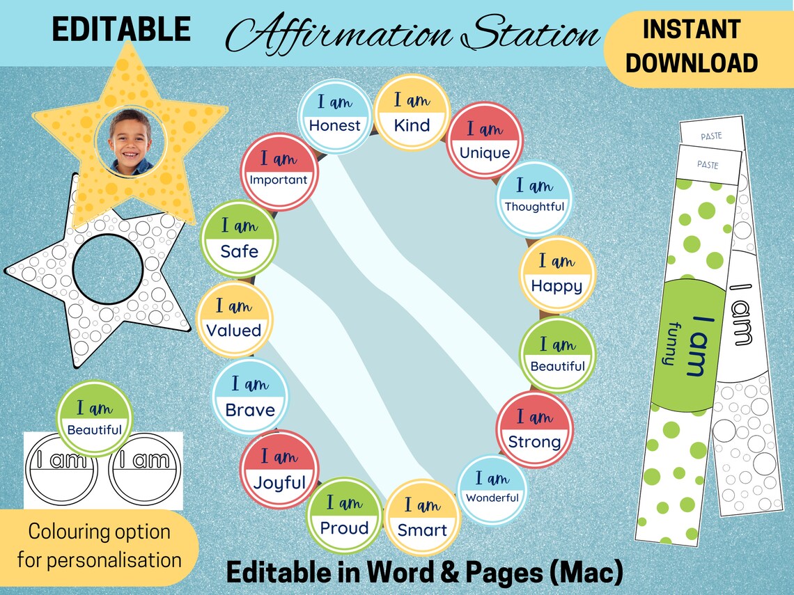 EDITABLE Affirmation Station, Classroom Decor, Bulletin Board, Class ...
