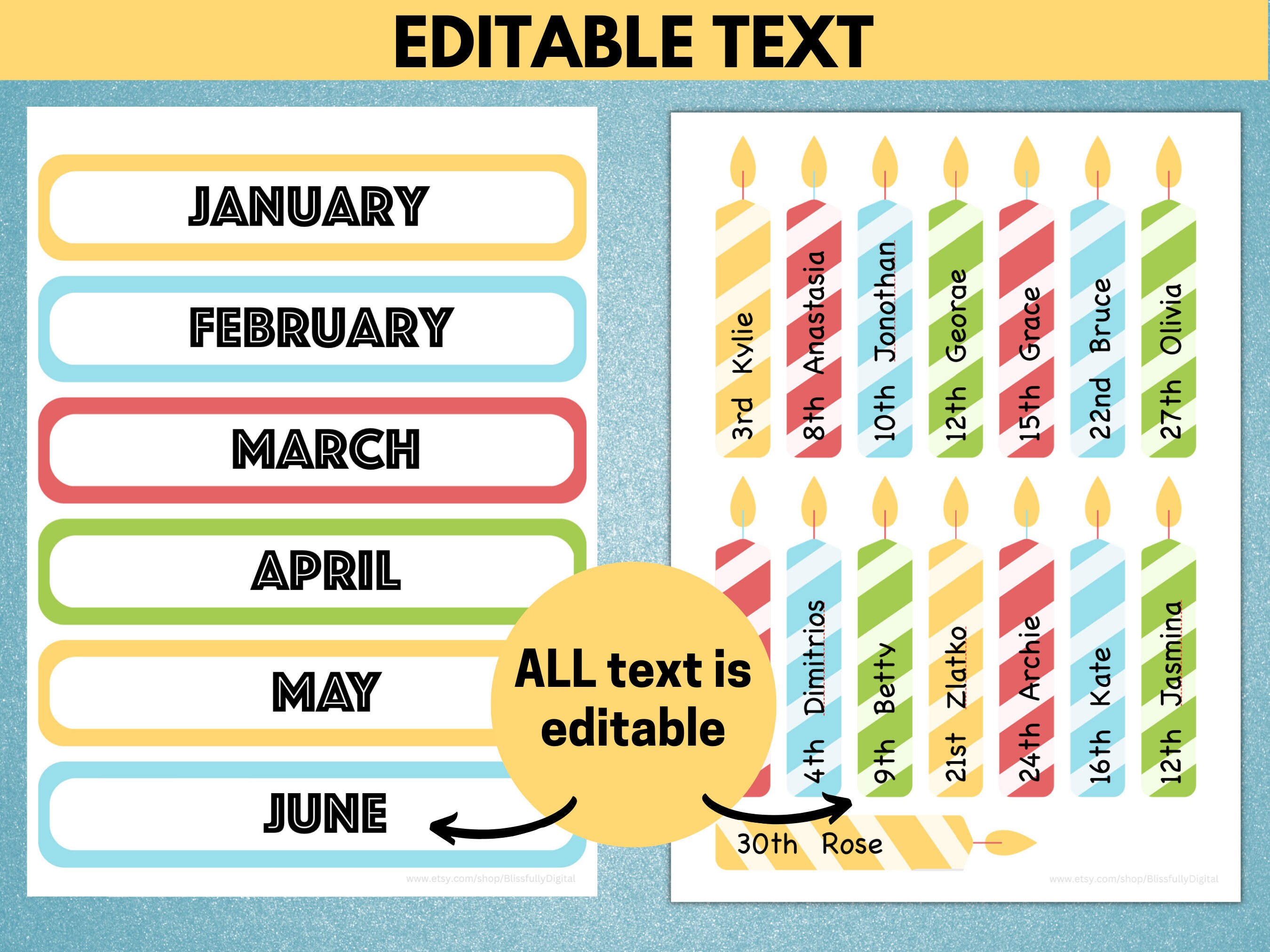 Cake Classroom Birthday Display Wall, Class Birthday Wall, Birthday ...