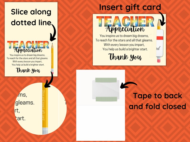 Teacher Appreciation Gift Card Holder, Teacher Appreciation Week, Gift ...