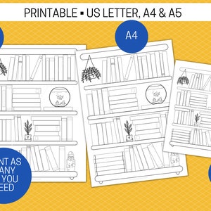 Reading Challenge Tracker, Printable Reading Record, Bookshelf Tracker ...