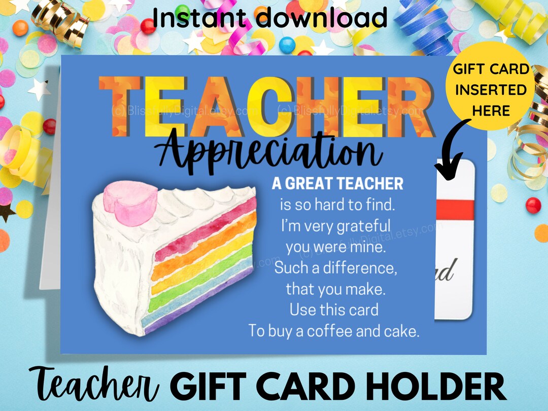 Teacher Appreciation Gift Card Holder, Teacher Appreciation Week, Gift ...