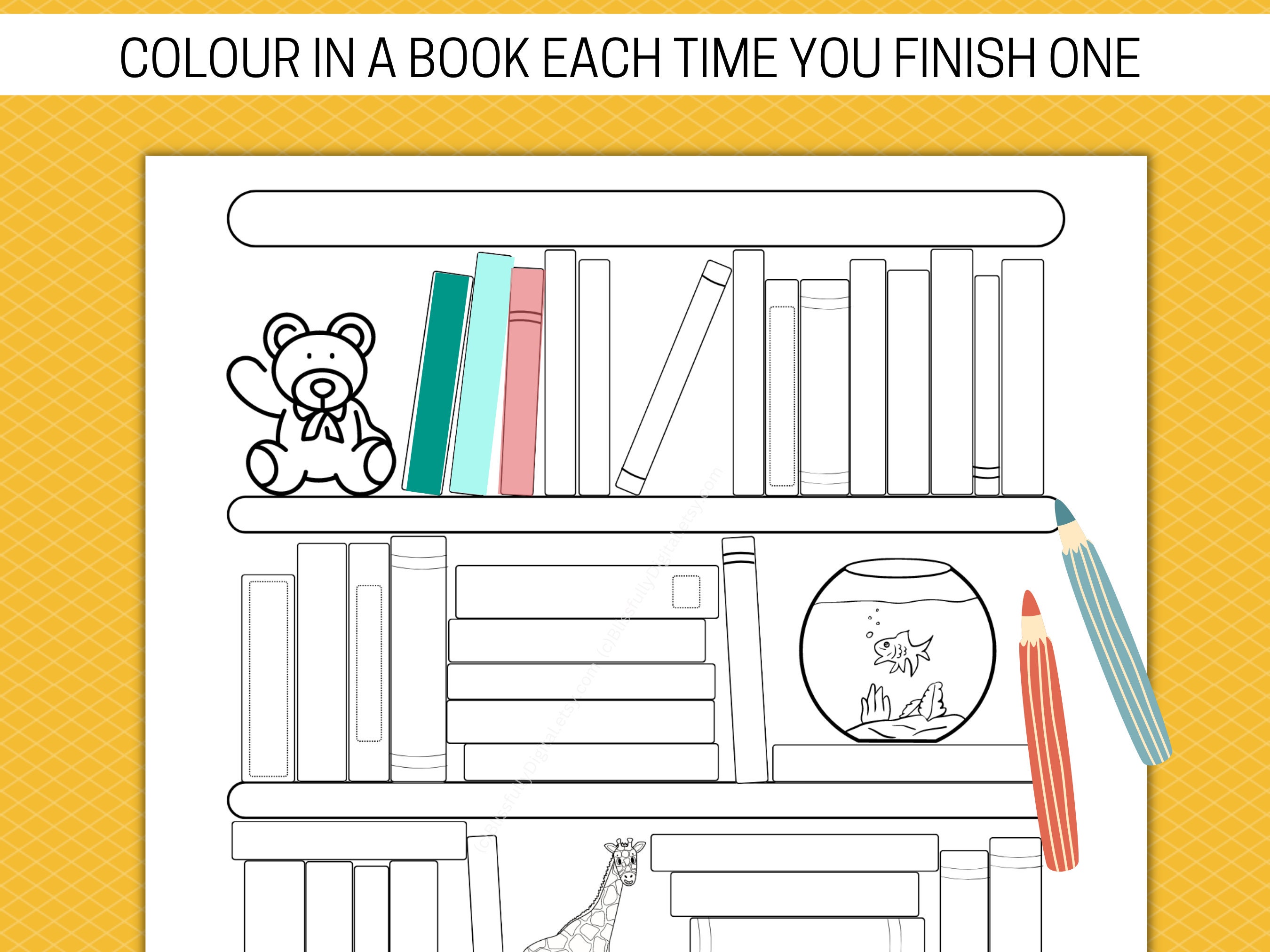 Reading Challenge Tracker, Printable Reading Record, Bookshelf Tracker ...