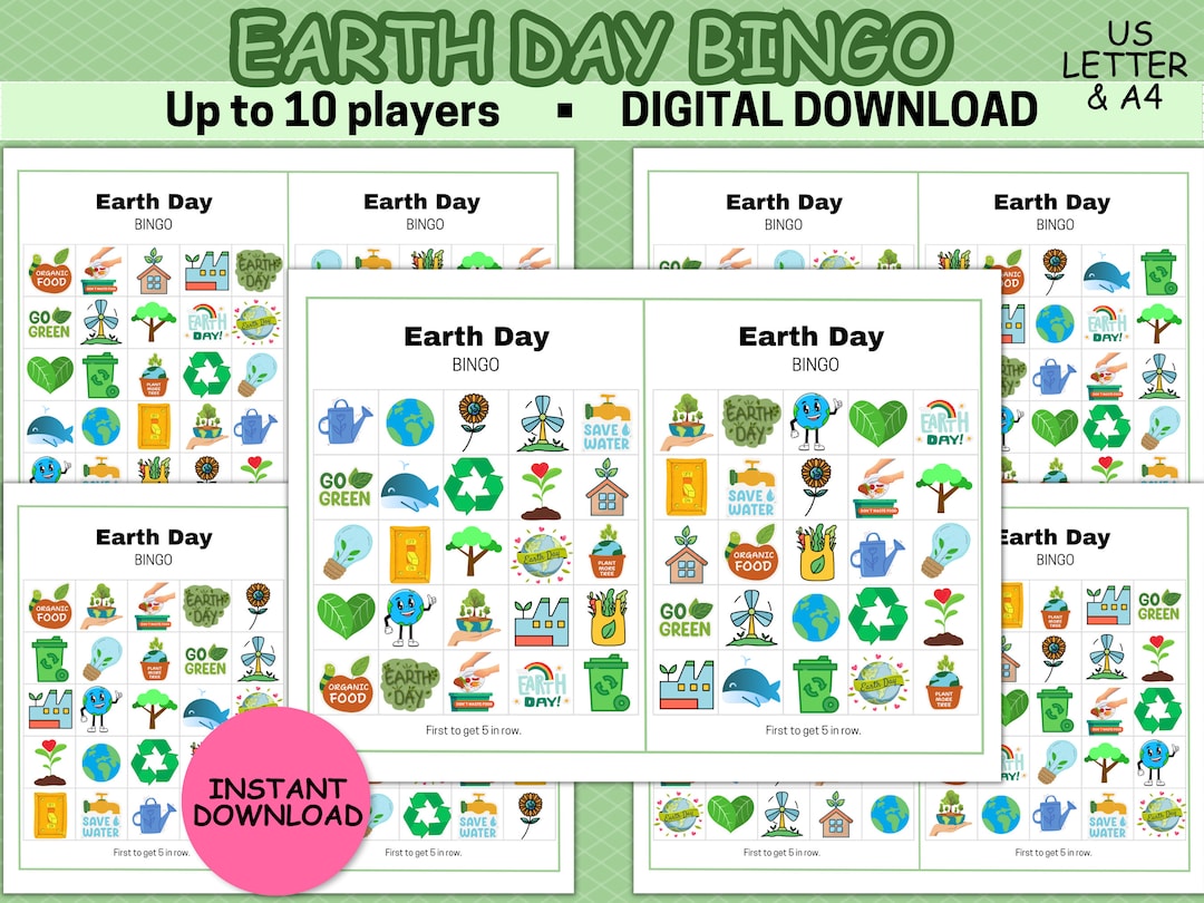 Earth Day Bingo, Earth Day Game, Bingo Earth Day Game - Etsy