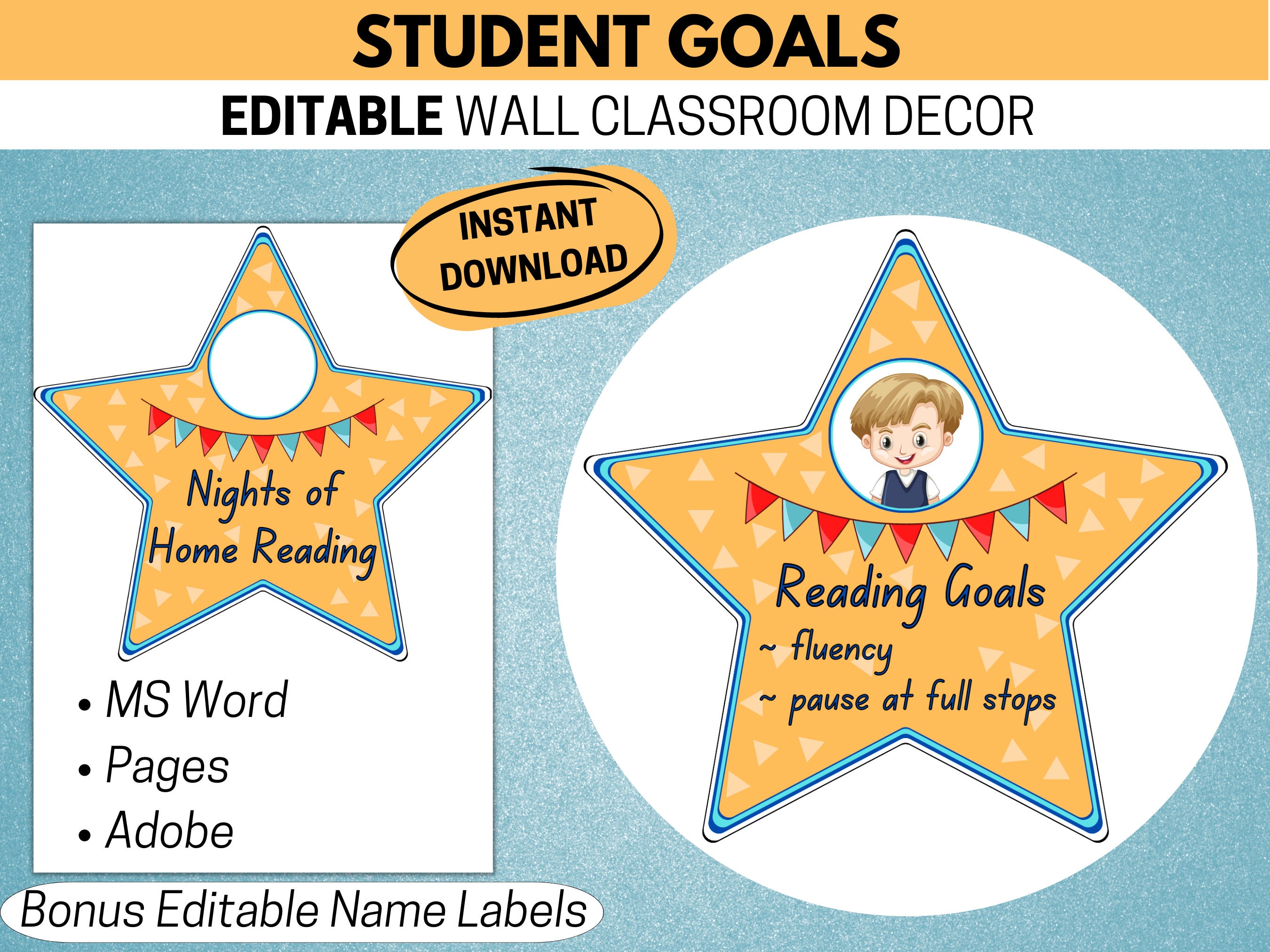Editable Classroom Decor, Class Progress, Student Goals, Classroom ...