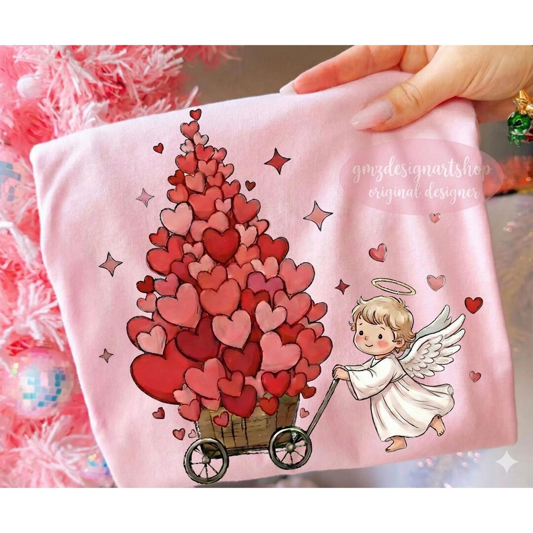 Retro Cupid Heart Tree PNG, Valentine's Day Sublimation (digital ...