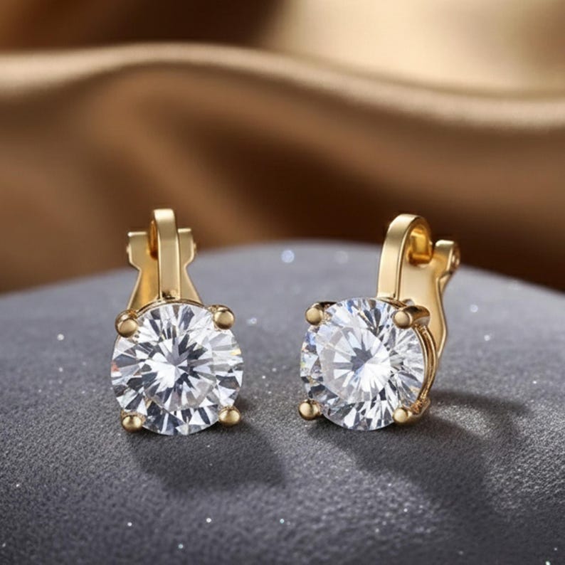 Dainty Clip on Earrings for Non-pierced Ears / Gold or Silver Finish ...