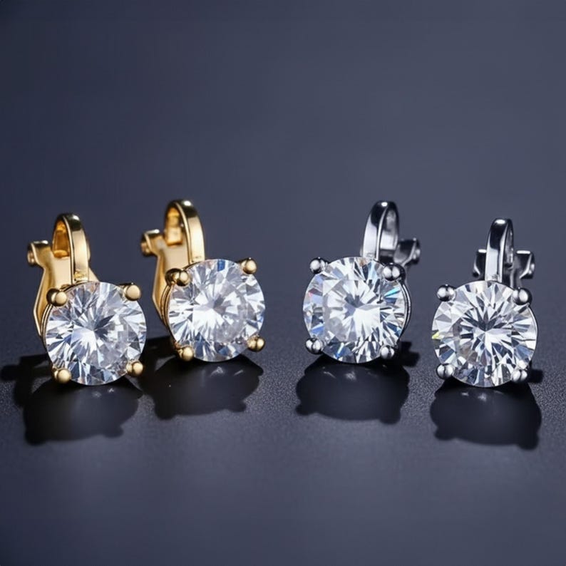 Dainty Clip on Earrings for Non-pierced Ears / Gold or Silver Finish ...