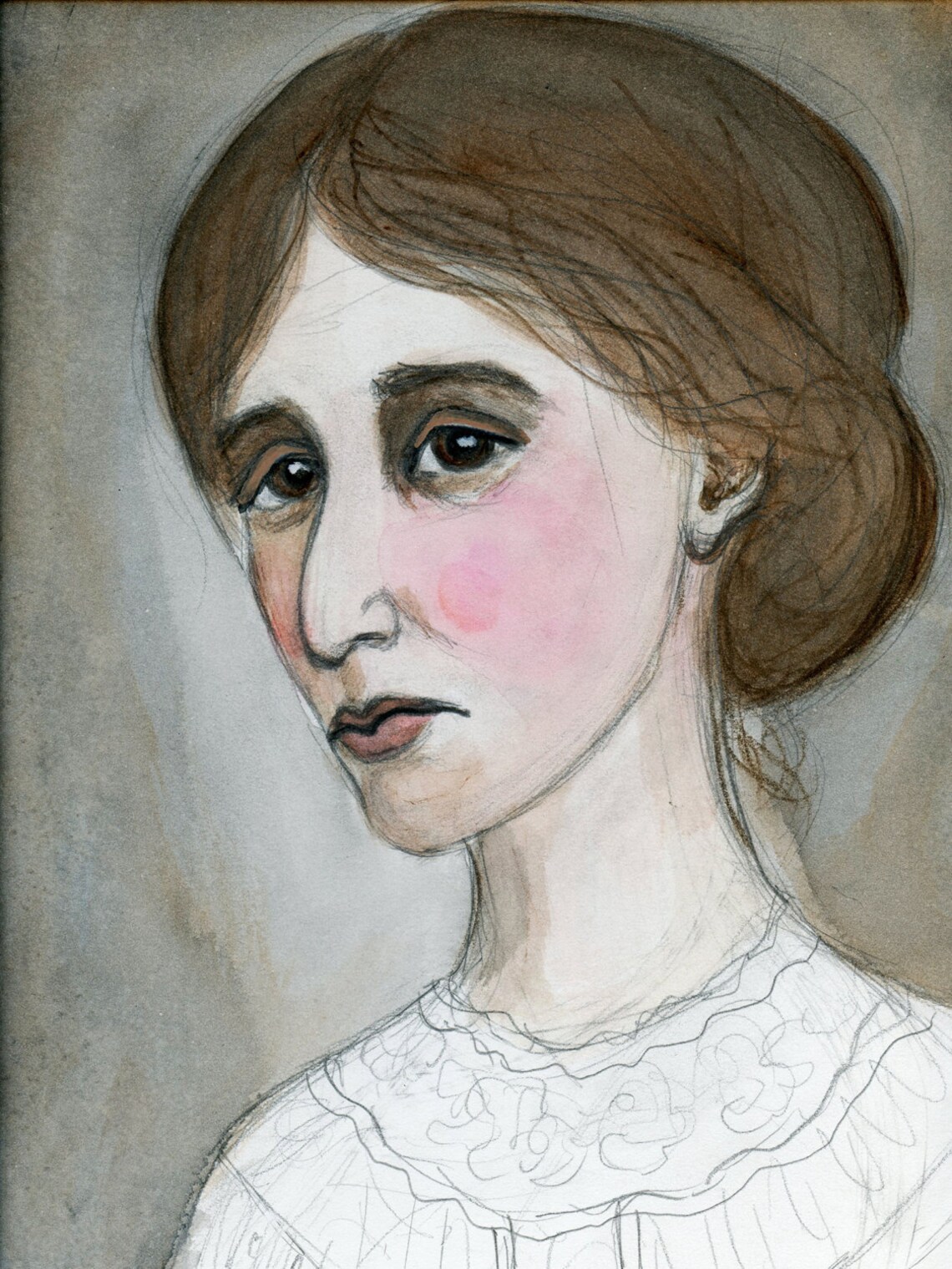 Virginia Woolf Art Print Literary Portrait Writers | Etsy