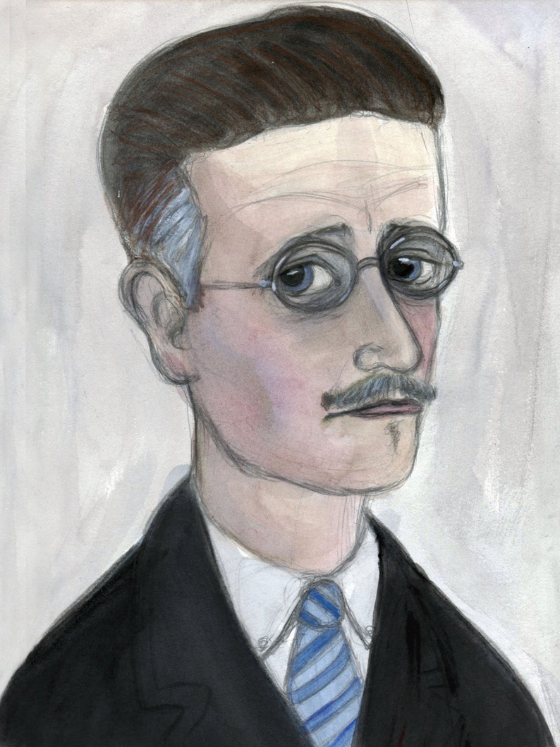 James Joyce Art Print Literary Portrait 6x8 Irish Writer - Etsy UK