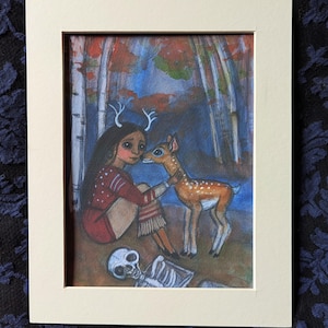 Native American Folktale Illustration, the Deer Woman Fine Art Print ...
