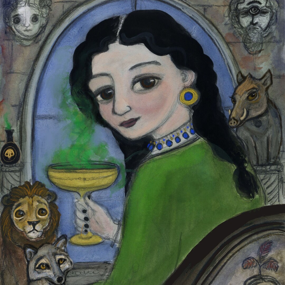 Circe Greek Mythology Art Print 6x8 Goddess & Potion Illustration Greek ...