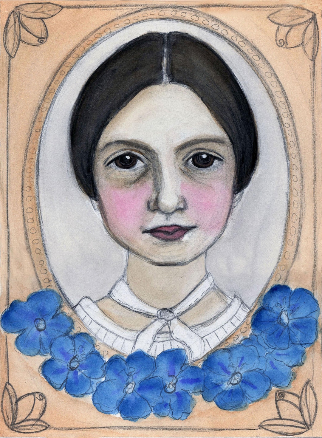 Emily Dickinson Art Print - Literary Portrait - American Poet (6x8 ...