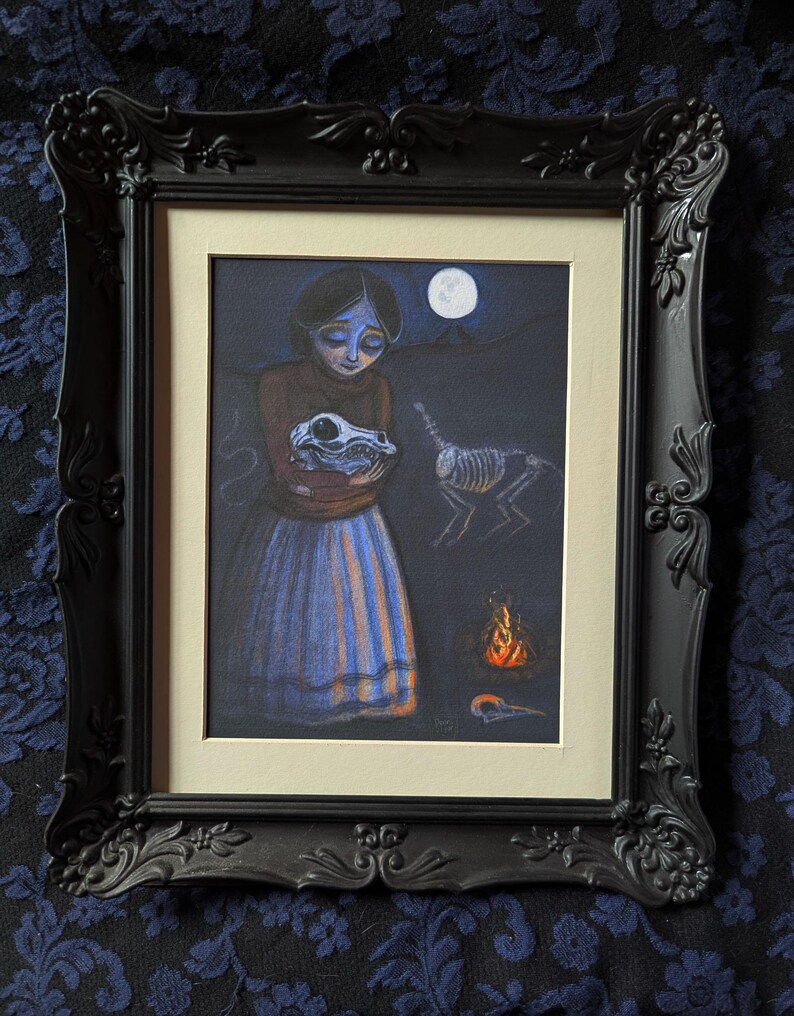La Loba Art Print: Mexican Folktale Illustration - Bone Woman Legend ...