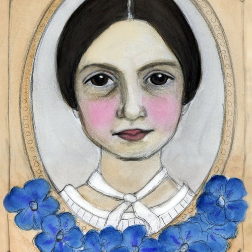 Emily Dickinson Art Print Literary Portrait American Poet - Etsy