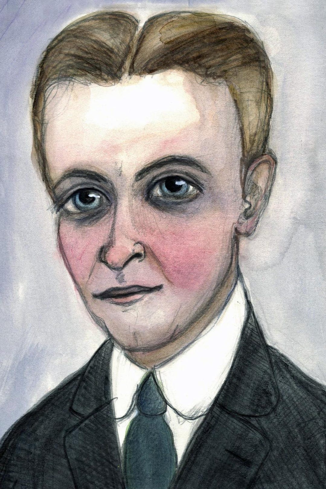 F. Scott Fitzgerald Art Print - the Great Gatsby Writer - Literary Art ...