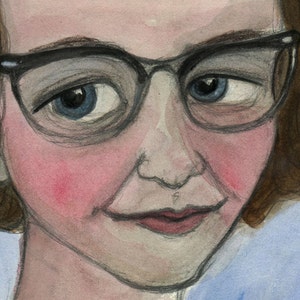 Flannery O'connor Art Print, Literary Portrait (6x8) Southern Gothic ...